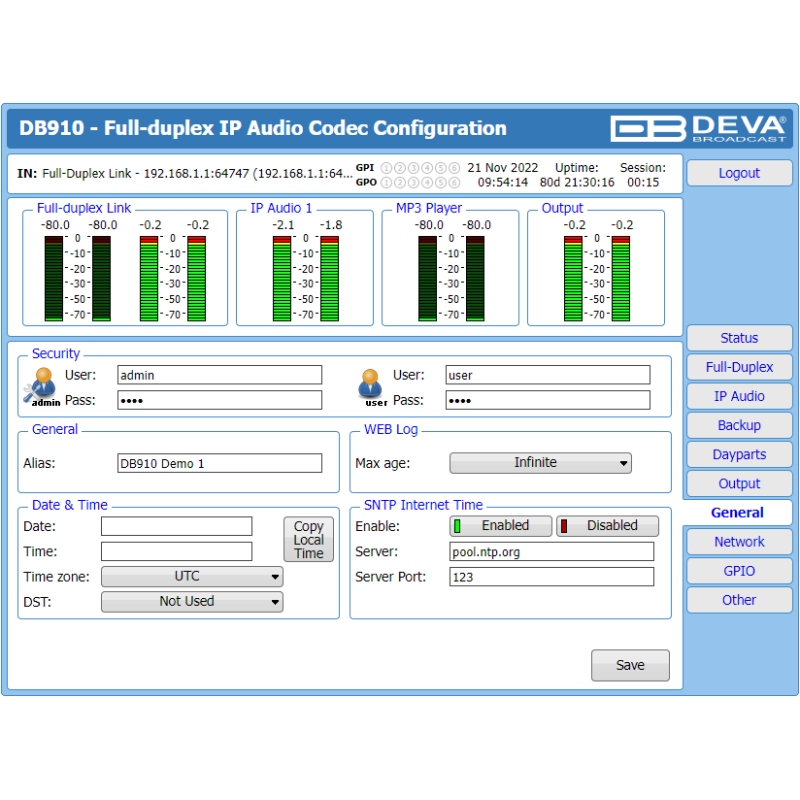 Deva DB910 Full Duplex